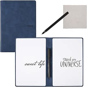 Portable A5 Dry Erase Notebook, 9.4x6.5 Inch Reusable Dry Erase ...