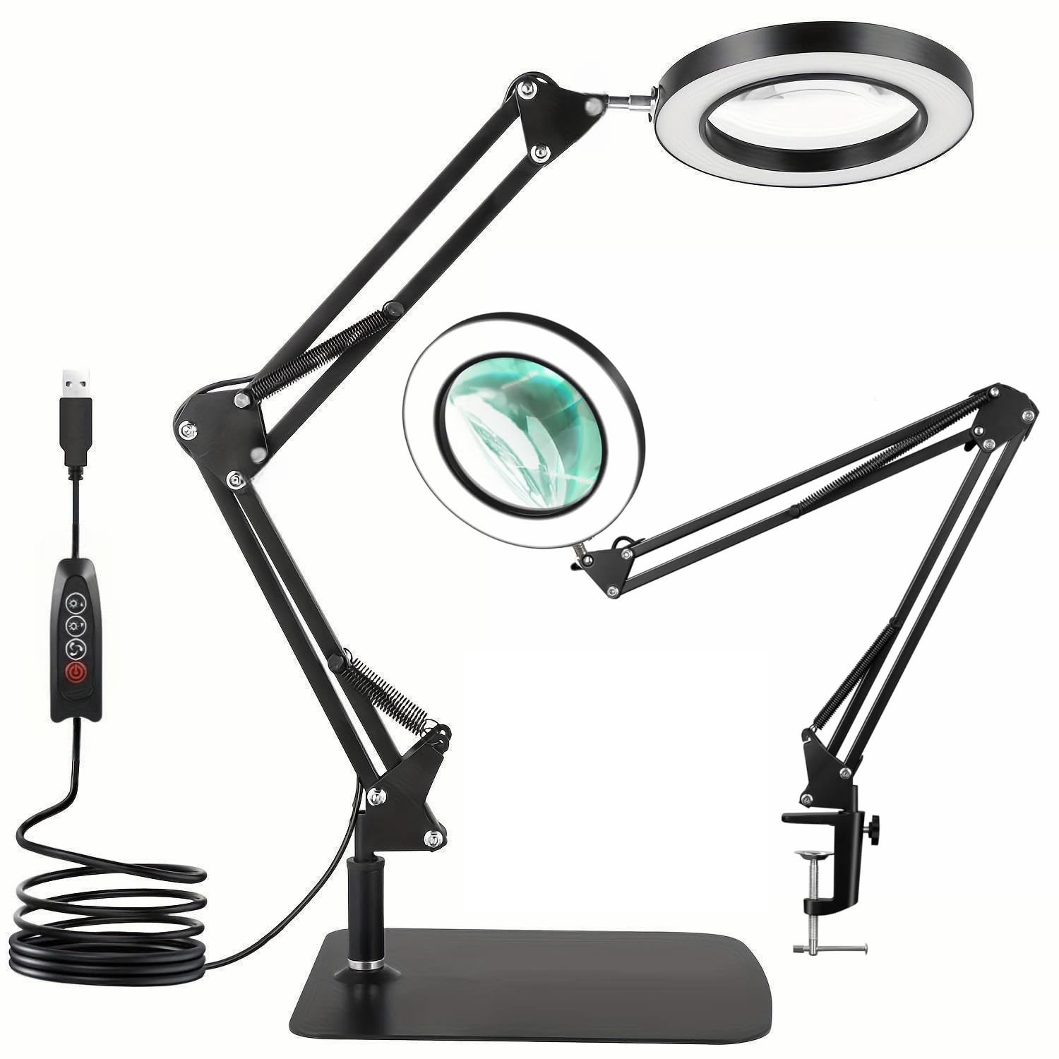 Amazon.com: LED USB 10X Magnifying Desk Lamp with 3 Color Modes, 10 ...