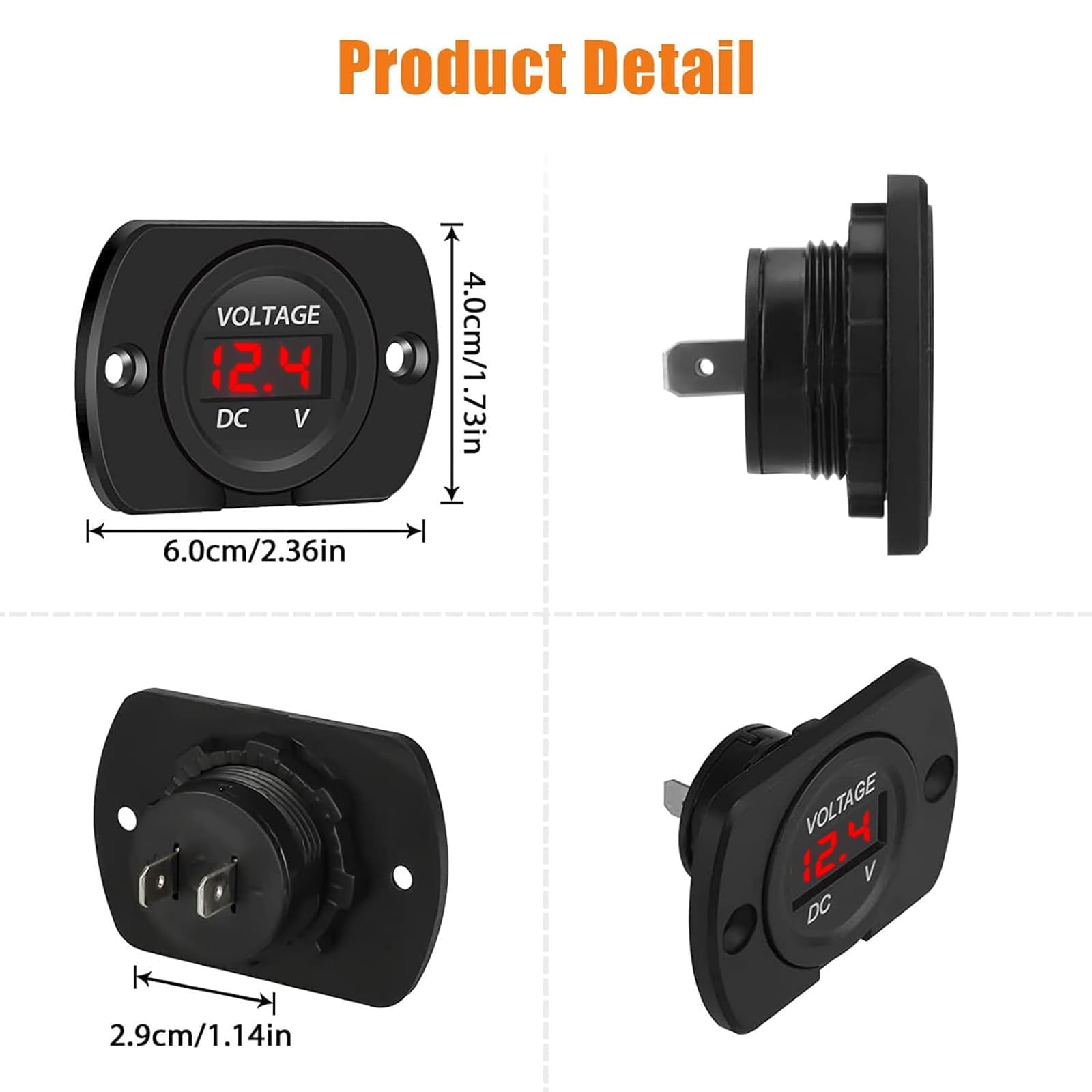 Snapklik.com : DC Volt Meter 12V, Battery Voltage Gauge 12V, Digital ...