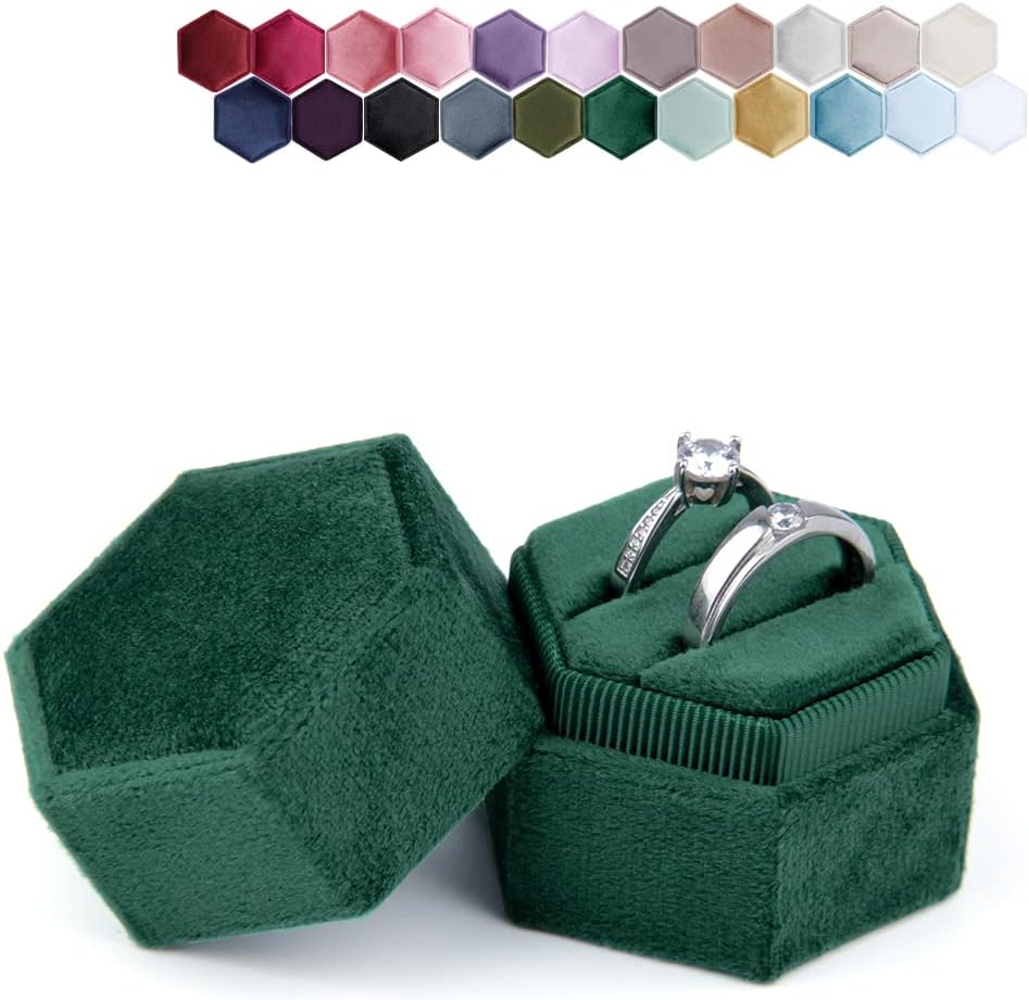 Amazon.com: DesignSter Hexagon Velvet Ring Box - Premium Gorgeous ...