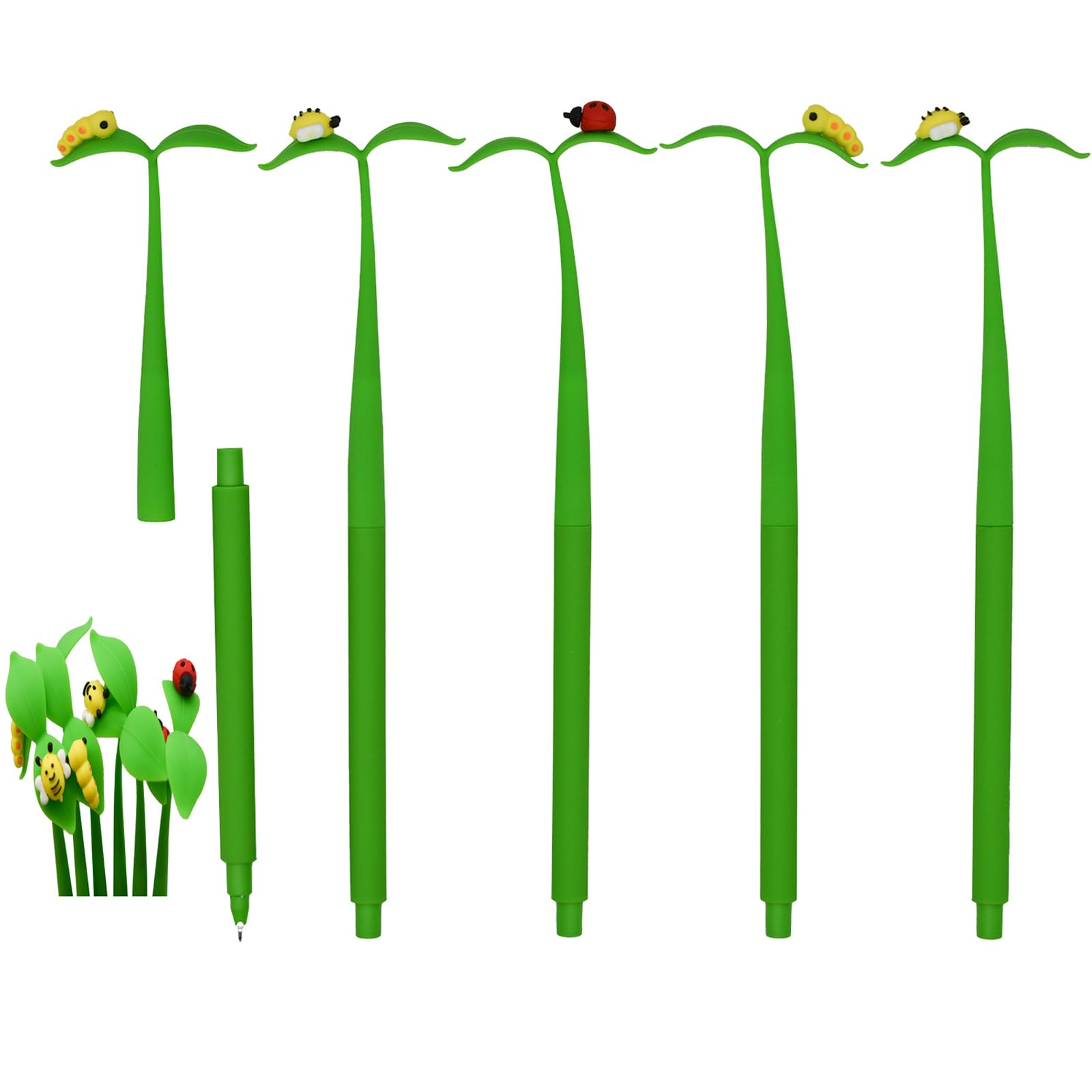 Amazon.com: Lopenle 6 PCS Novelty Grass Pens Leaf Bendable Pens ...