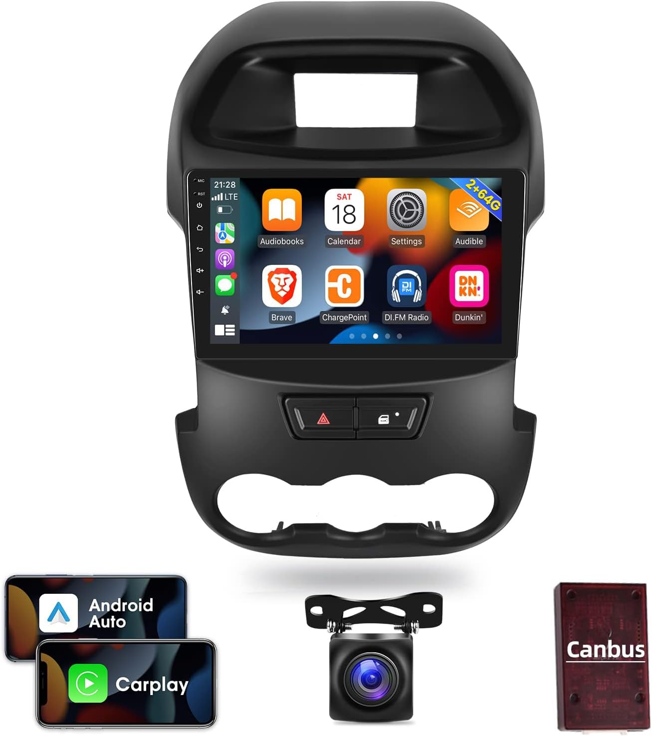 Amazon.com: [2G+64G] Car Radio for Ford Ranger 2011-2015, 9 inch ...