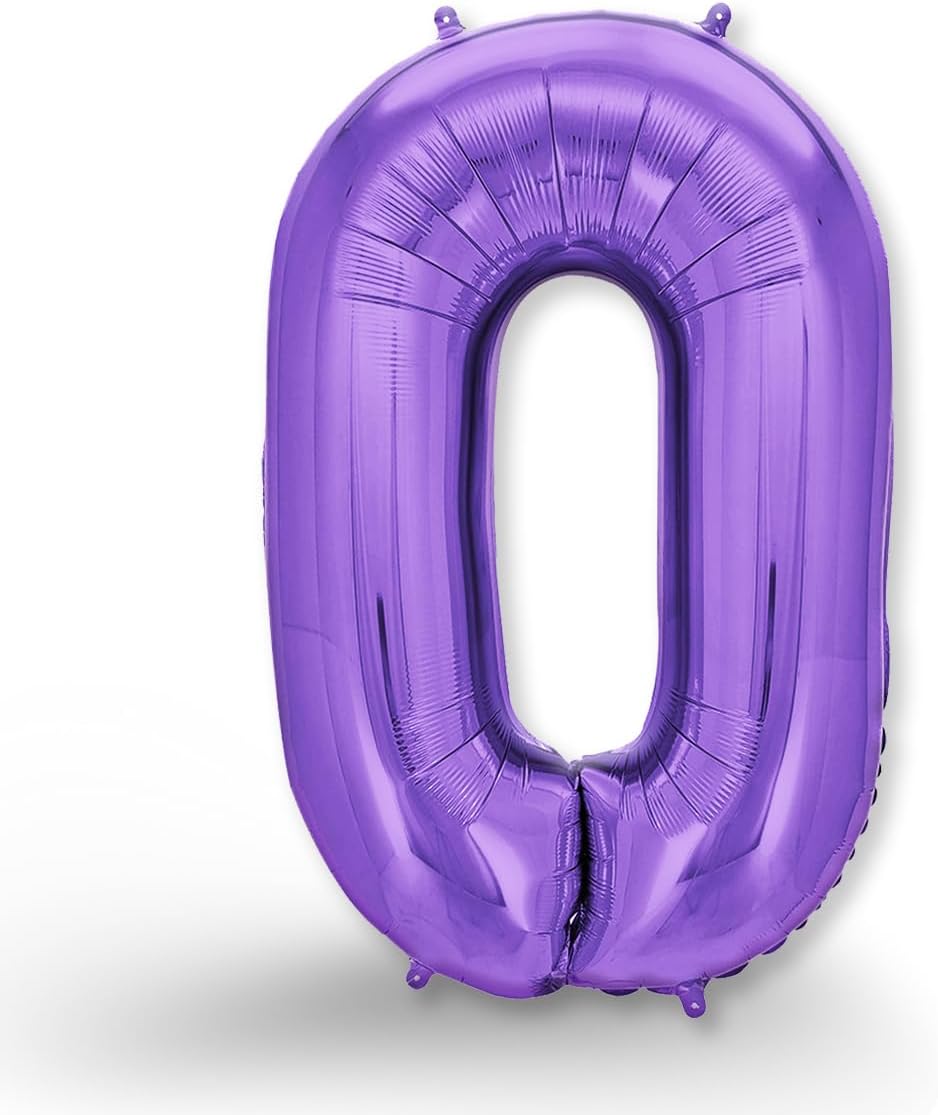 FUNXGO globo numero 0 morado- numero 0 globo cumpleaños - globo 0 ...