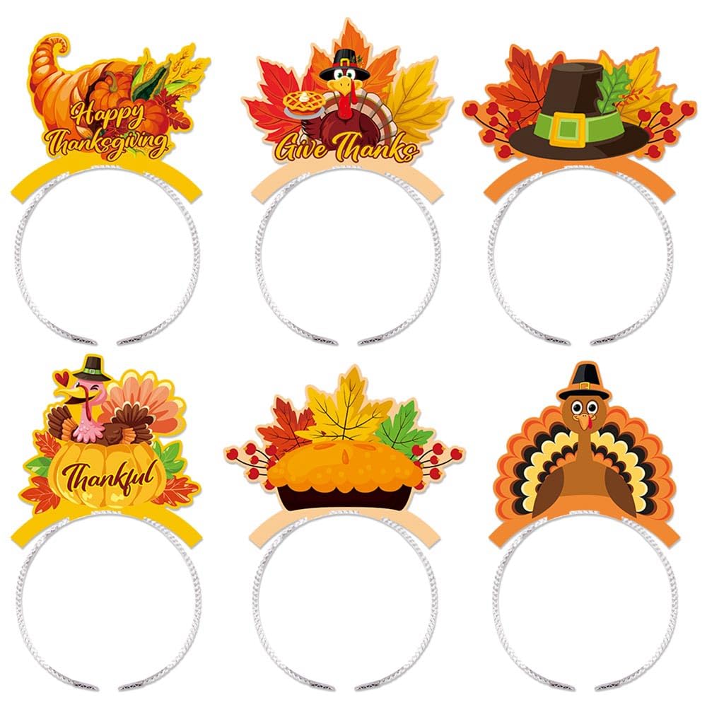 Thanksgiving Headbands Fall Maple Leaf Turkey Pumpkin Head Exquisite ...