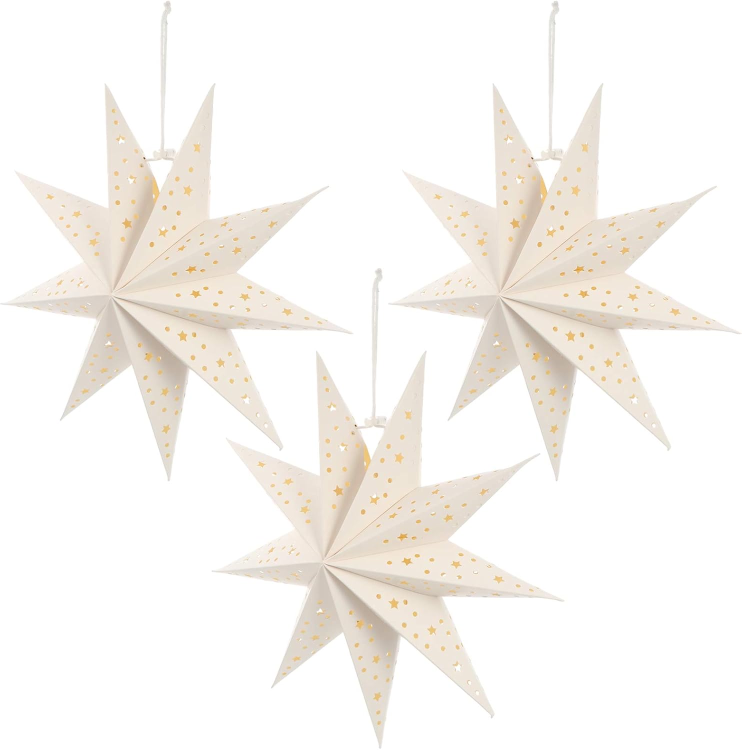Amazon.com: minkissy 3pcs Christmas Star Lamp Shade Hollow Out 9 ...