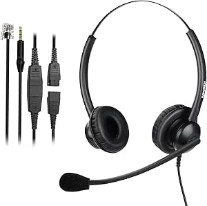 MAIRDI Office Headset with RJ9 Jack for Cisco Phone,Including 3.5mm ...