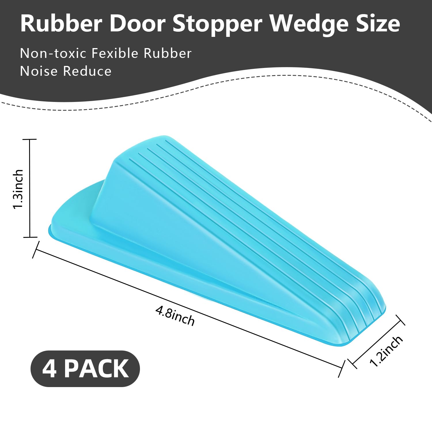 Snapklik.com : 4 Pack Premium Rubber Door Stoppers Wedge, Door Stops ...