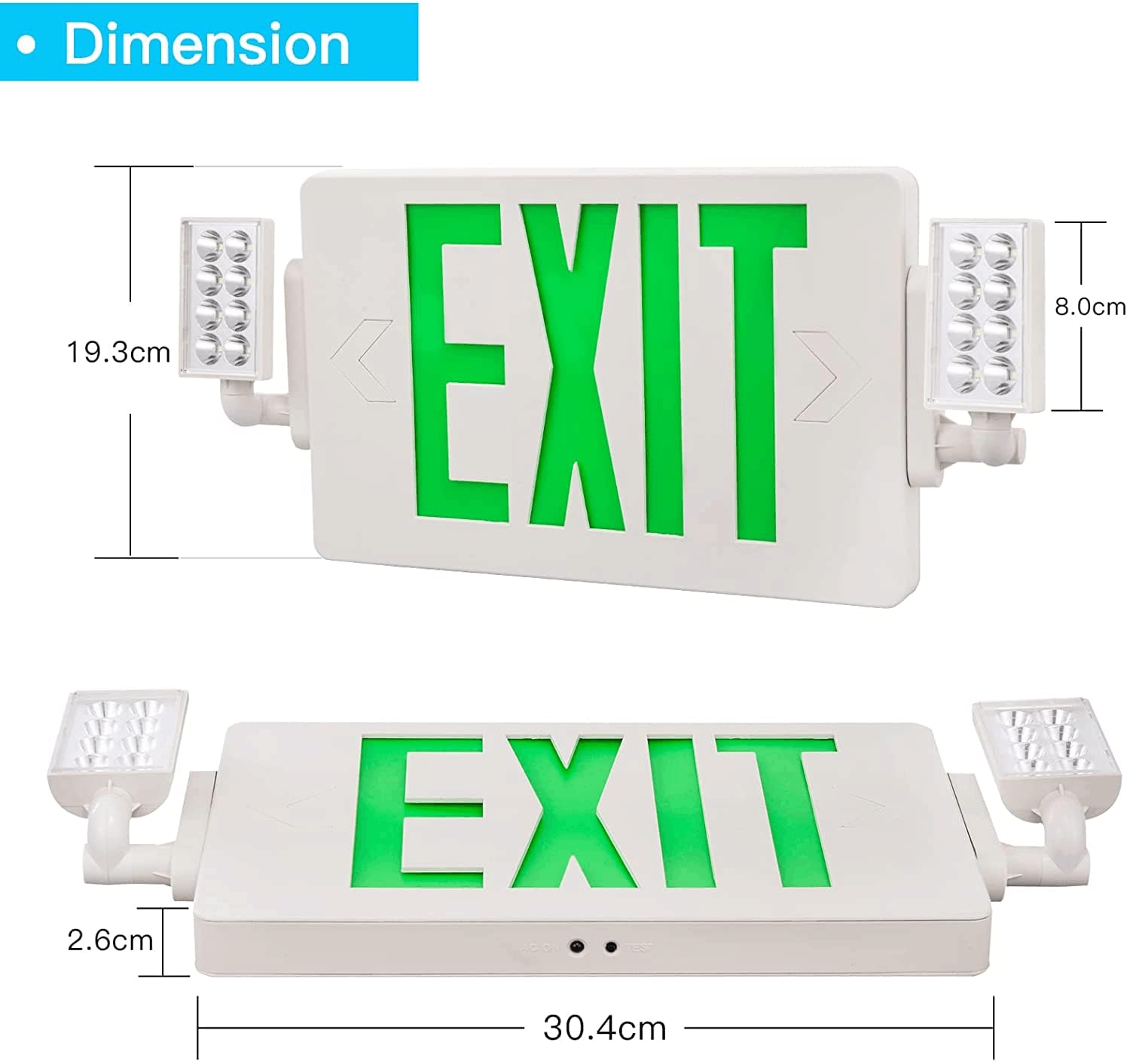 Emergency Exit Sign With Lights Battery Backup LED Exit Sign Light With ...