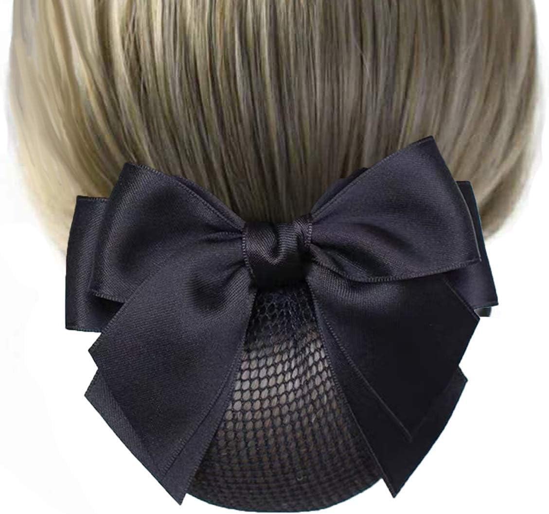 Amazon.com : Women Hair Bun Cover Net Snood Hairnet Bowknot Decor ...