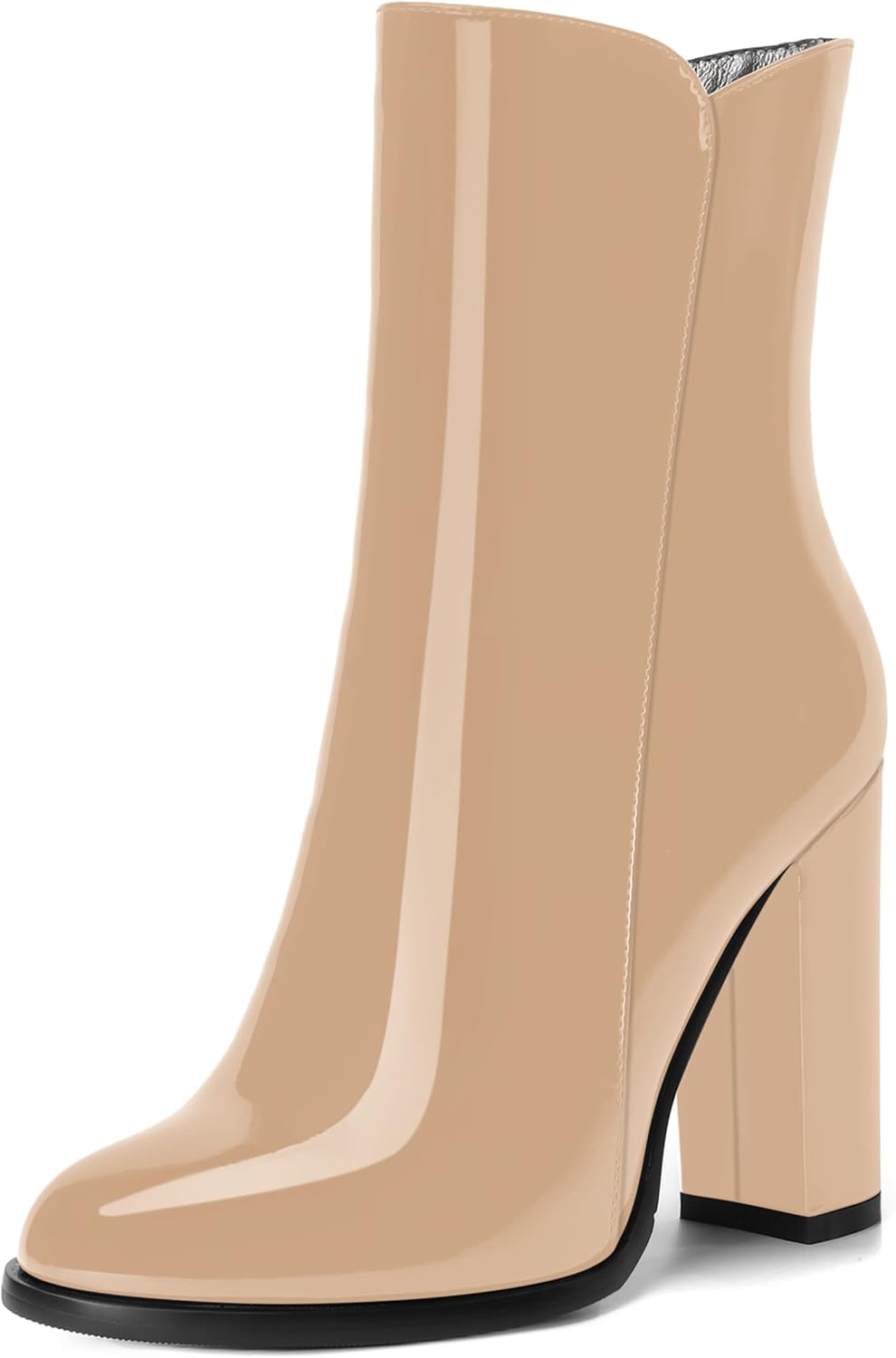 Amazon.com | NUMALEO Women's High Heel Round Toe Party Zip Sexy Block 4 ...