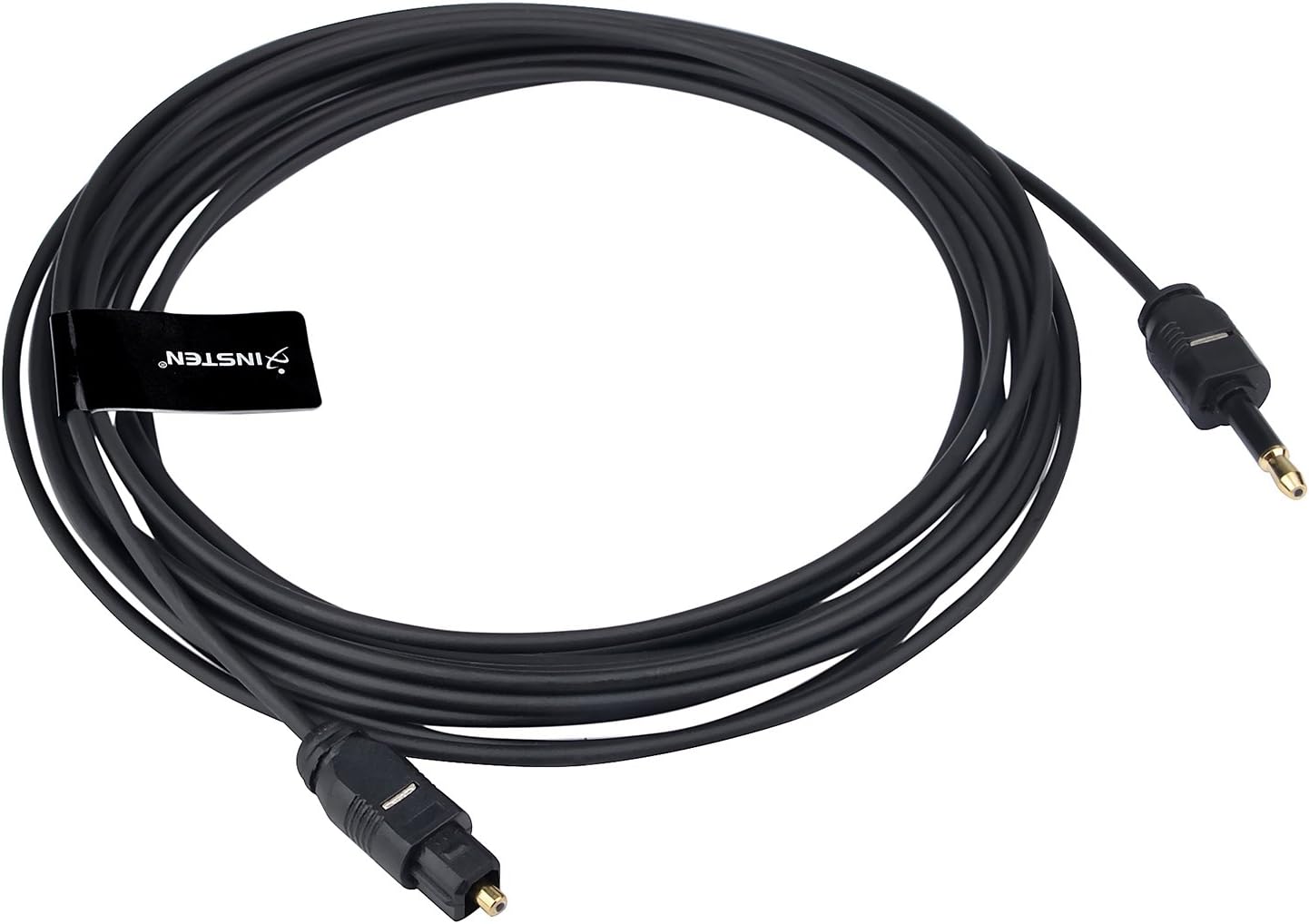 12ft/3.7 Premium Digital Optical Audio TosLink to Mini TosLink Cable (M ...