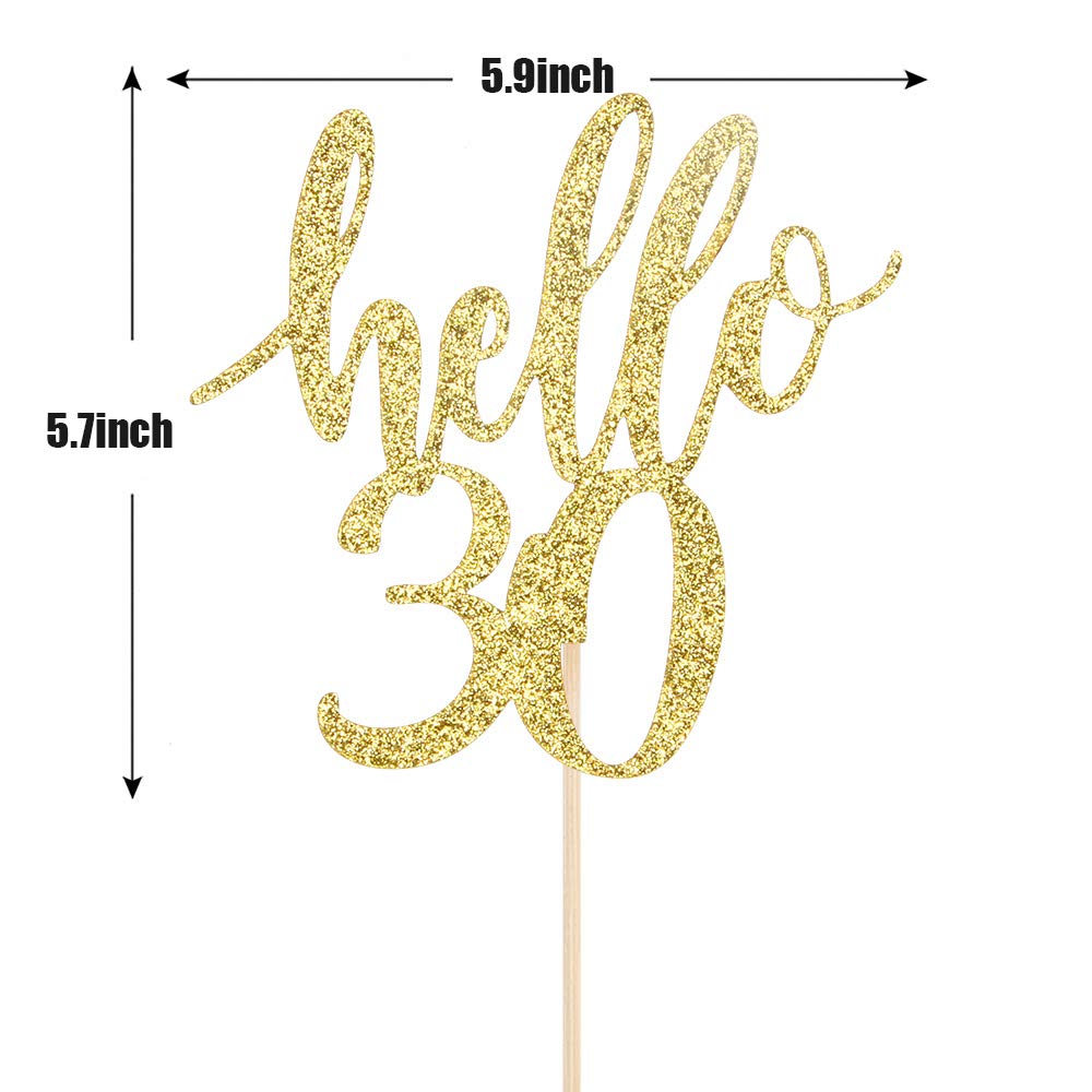 Hello 30 Cake Topper - 30th Birthday / 30th Anniversary Party Cake ...