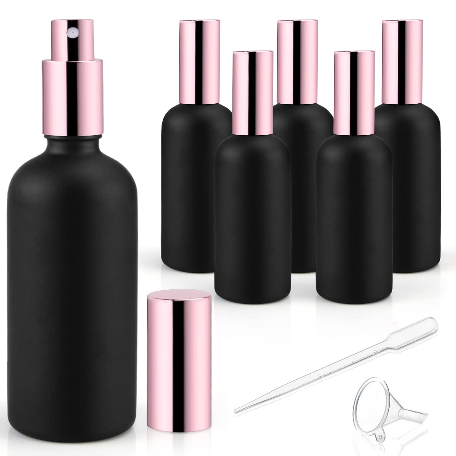 Amazon.com: DMuuuDM 6 Pack 3.4 Oz Black Frosted Glass Spray Bottles ...