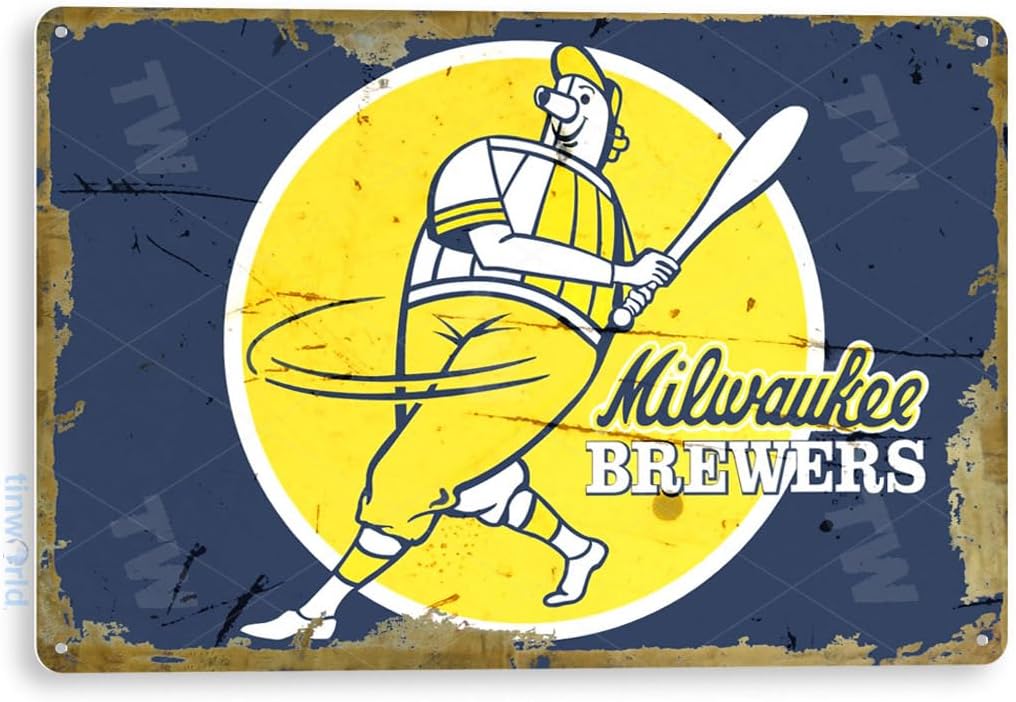 Amazon.com: Tinworld Tin Sign: Milwaukee Brewers Retro Metal Decor ...