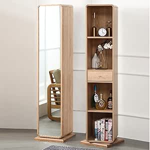 Amazon.com: Swivel Storage Tower Cabinet Organizer with Mirror for ...