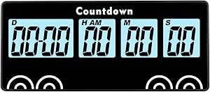 Jayron 9999 Days Countdown Timer with Magnet Reusable Digital Alarm ...