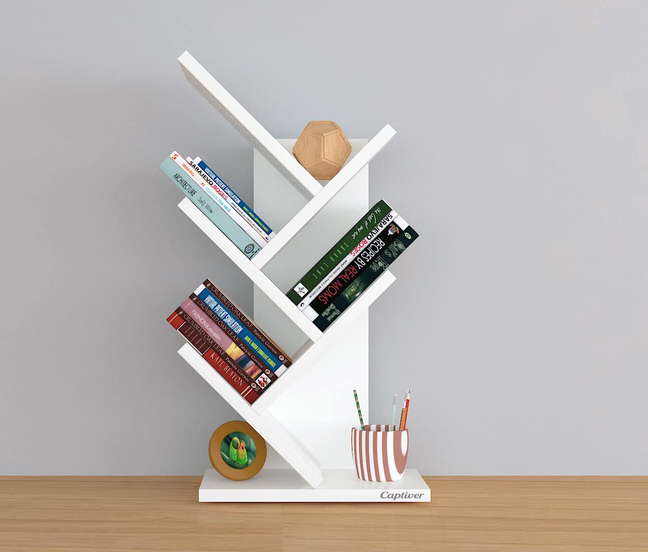 Captiver Kiscros Engineered Wood Table Top Mounted Books Stands ...