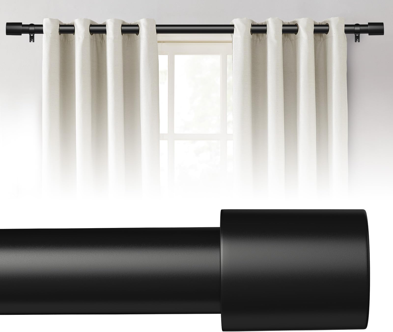Amazon.com: Joydeco Curtain Rods for Windows 32 to 144 inches ...