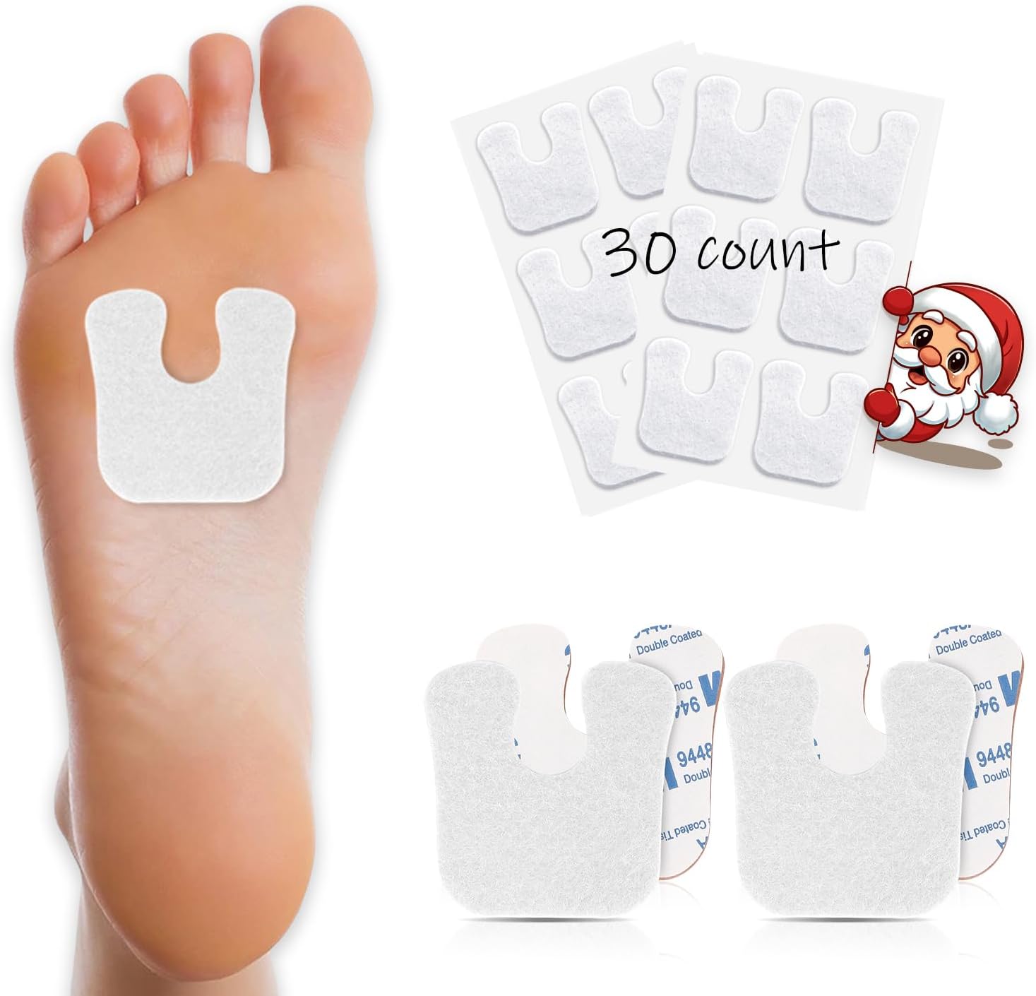 Amazon.com: 48 Pieces U Shaped Felt Callus Pads Metatarsal Pads ...