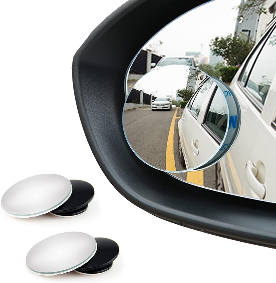 WildAuto Blind Spot Mirrors,360°Rotatable Round HD Glass Frameless ...
