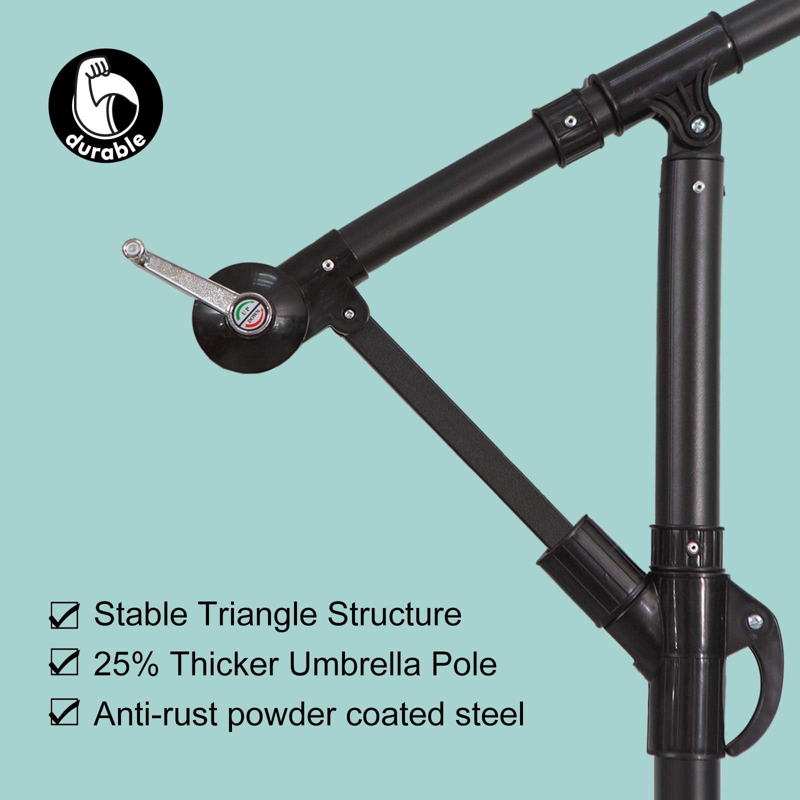 Snapklik.com : SUNLAX Solar Offset Umbrella, 10ft Cantilever Hanging ...