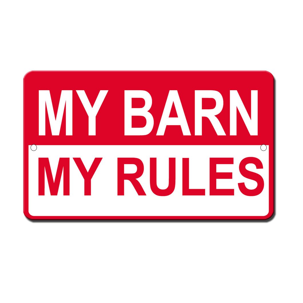 Amazon.com: Fastasticdeals My Barn My Rules Novelty Funny Metal Sign 8 ...