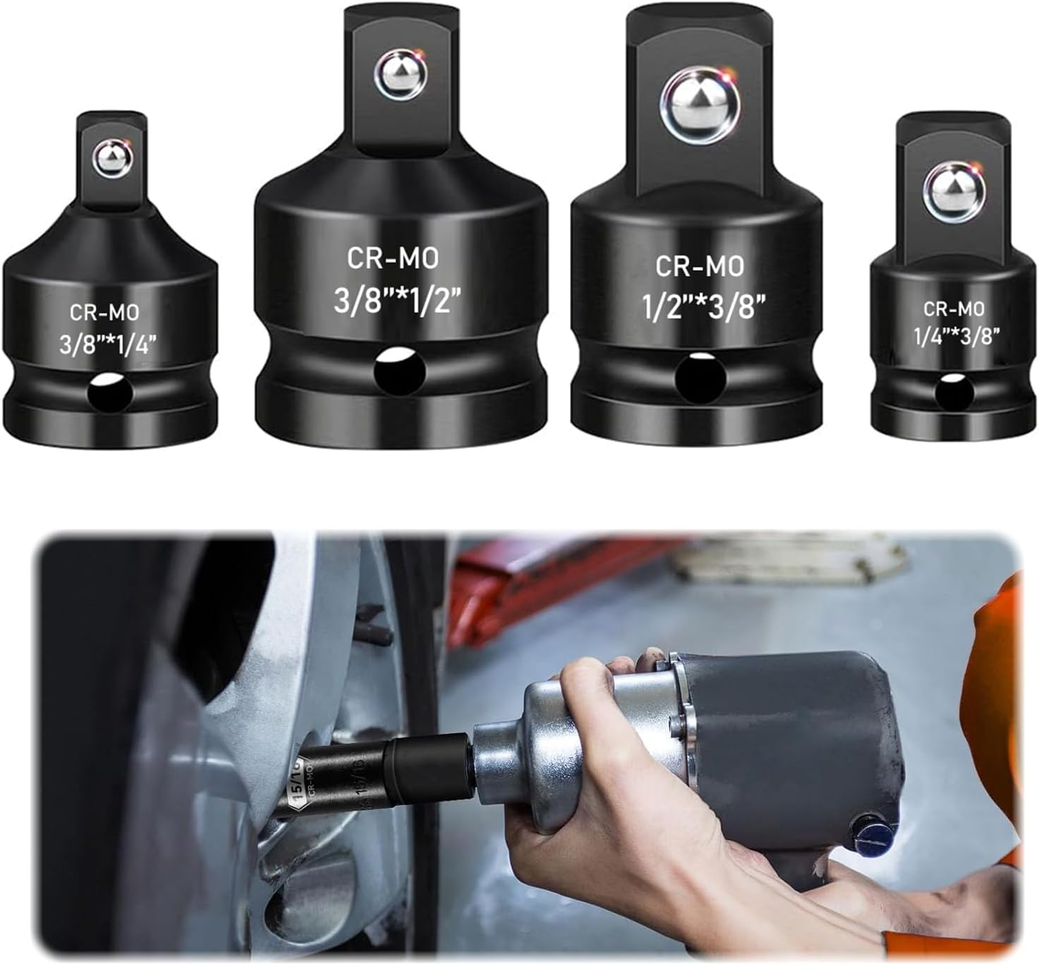 XoeLLe Impact Adapter and Reducer Set, 4Pcs Socket Adapter Impact ...