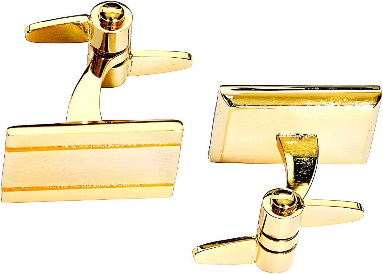 Amazon.com: Torqtier Double Swivel Arms Cufflinks for Men 18k Gold ...