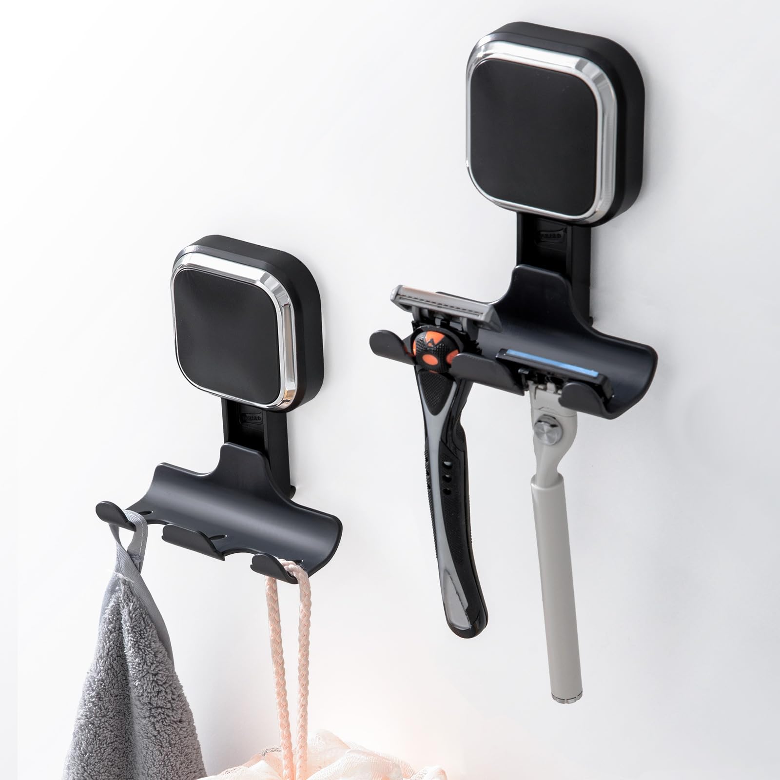 Snapklik.com : Suction Razor Holder For Shower 2 Pack, Vacuum Suction ...