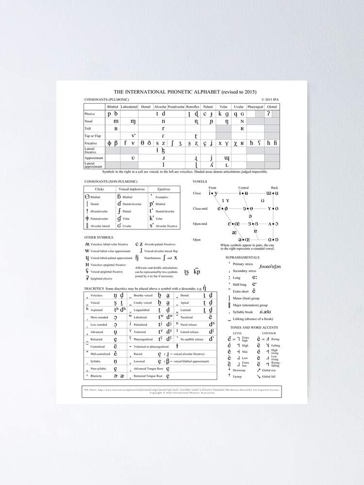 Amazon.com: International Phonetic Alphabet Ipa Poster Educational ...