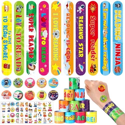 Amazon.com : I Love to Read Rubber Bracelets - Colorful Motivational ...