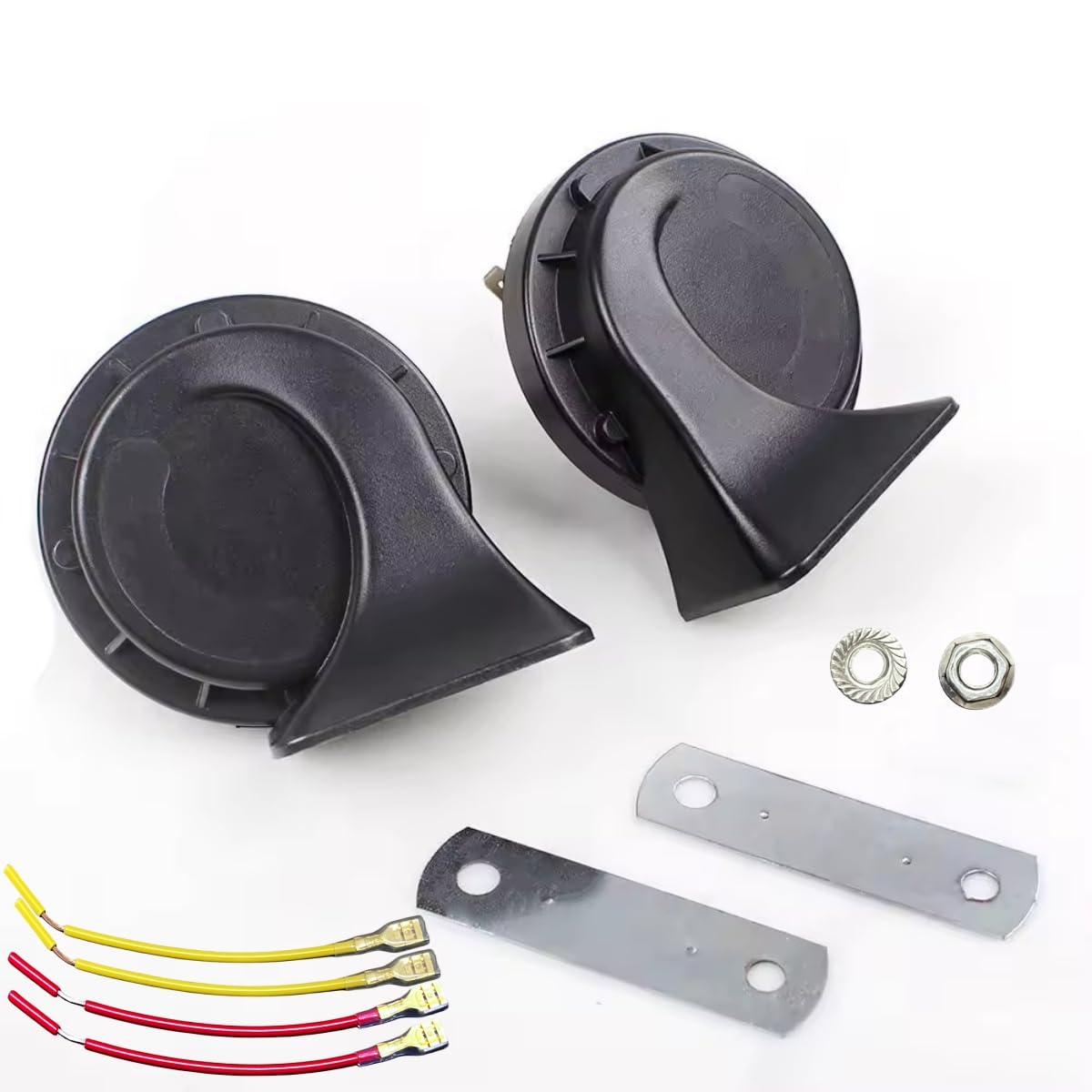 Amazon.com: 12V Car Horn Kit AKIZIDS Electric Snail Horn High Low Tone ...