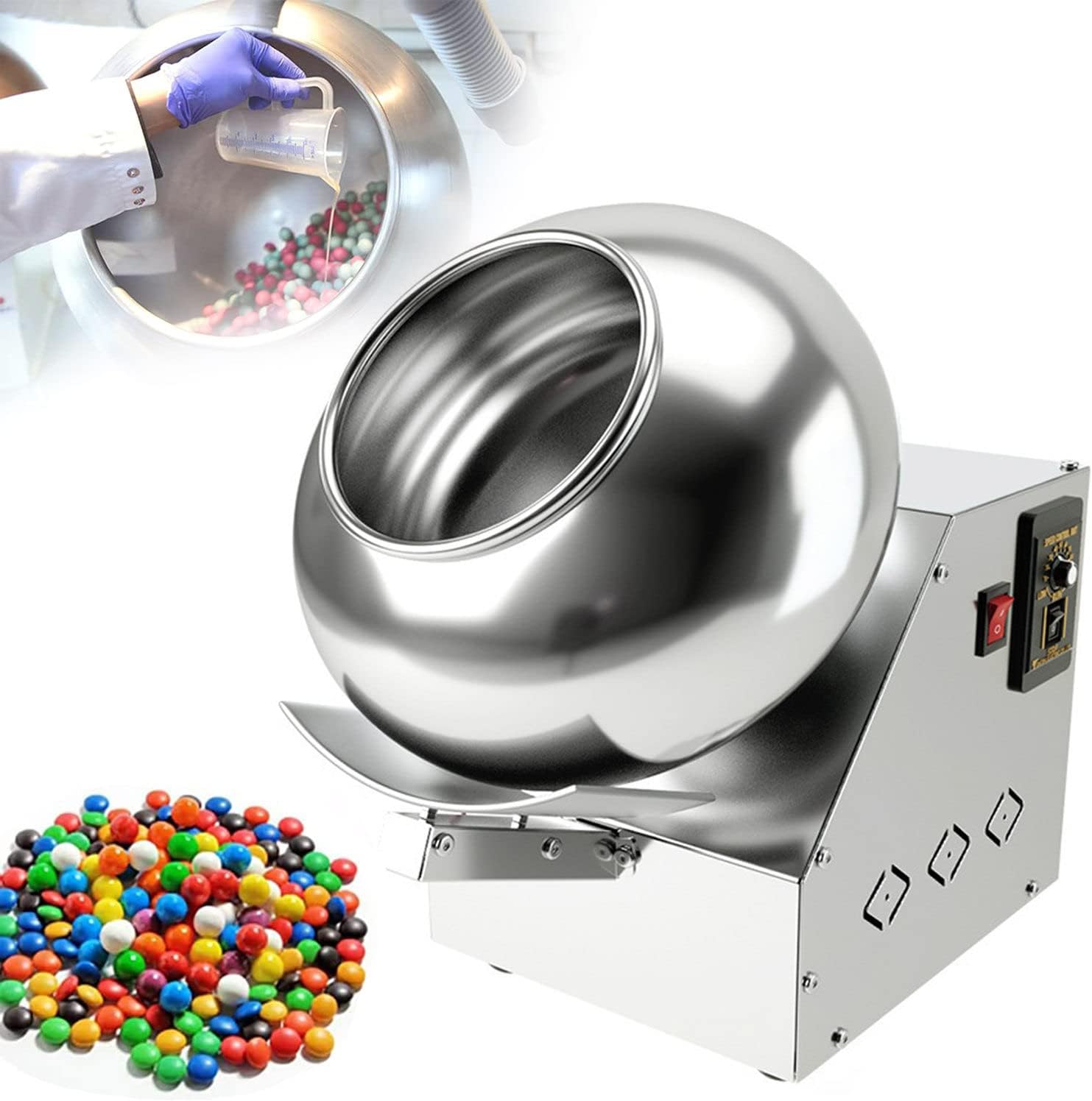 Amazon.com : GEHPYYDS Small Commercial Sugar Coating Machine, Automatic ...