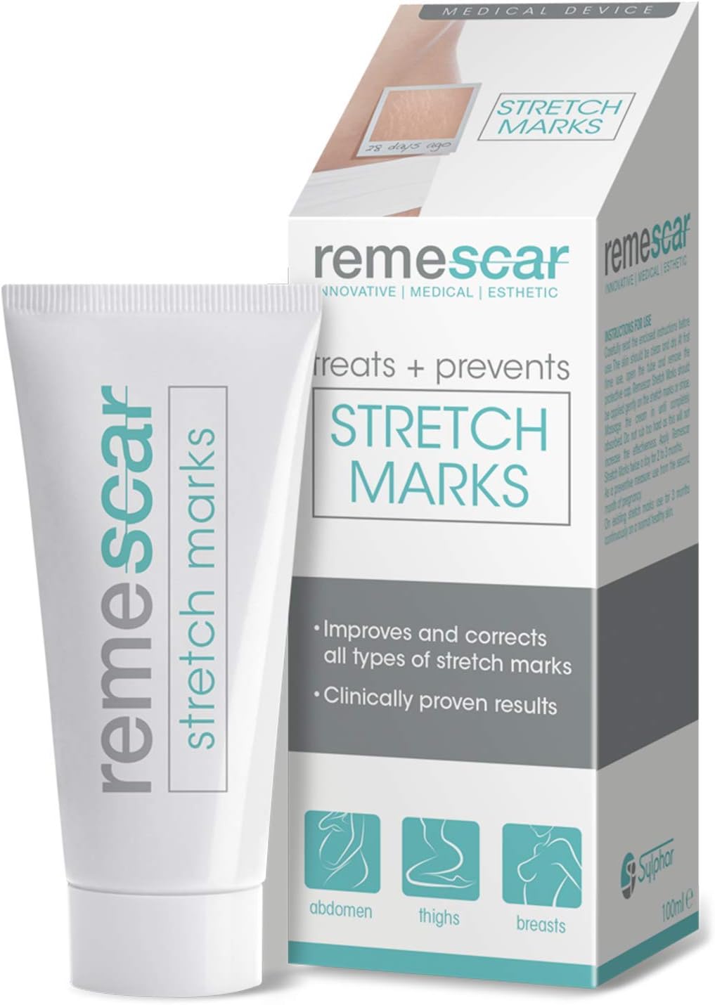 Remescar Stretch Marks Treatment 100ml - Cream for Stretch Mark Removal ...