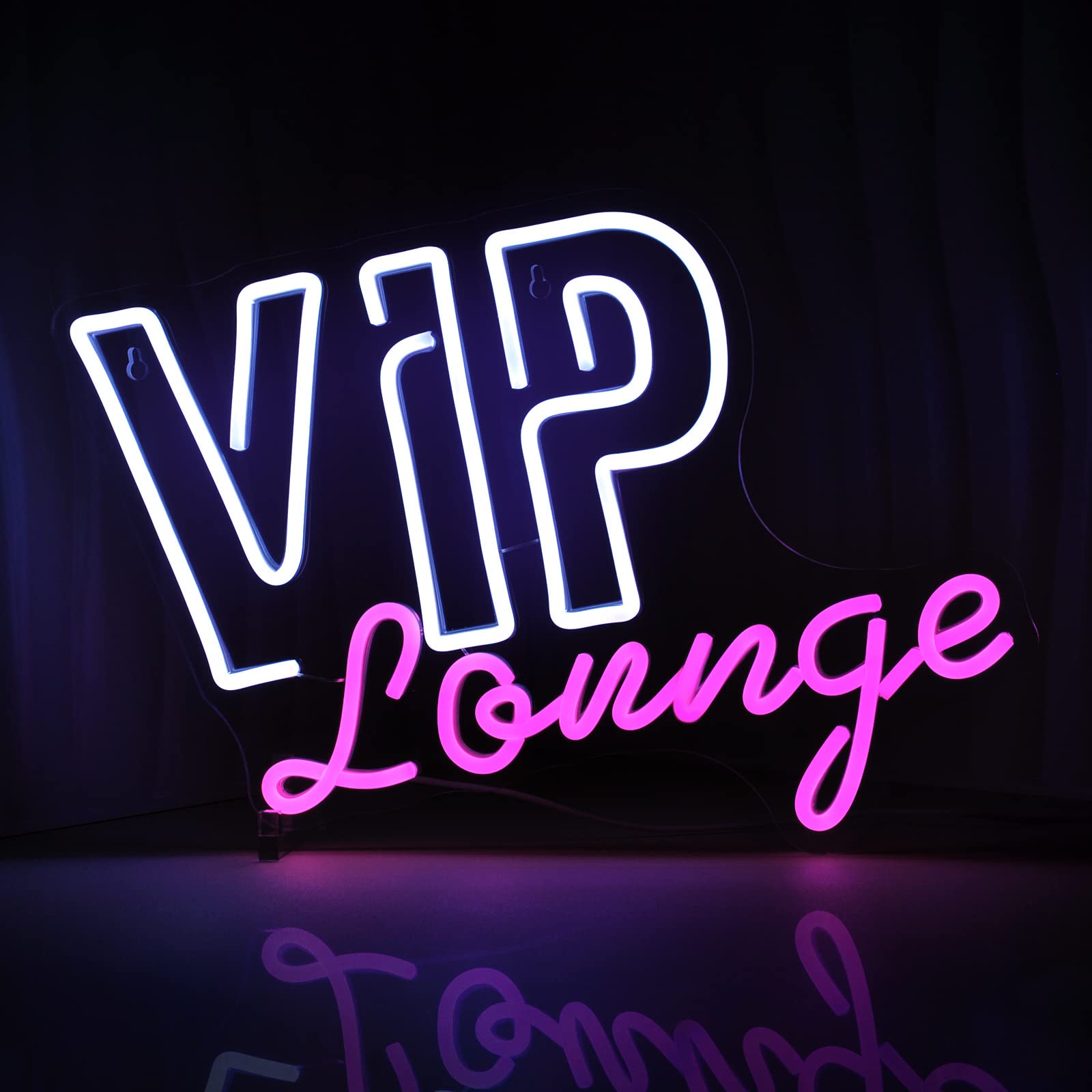 Amazon.com : Vip Lounge Neon Signs for Wall Decor White Pink LED Light ...