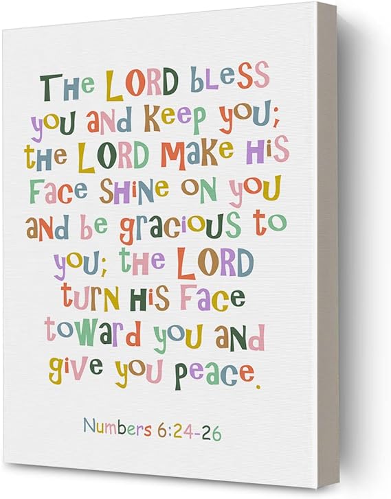 Amazon.com: Inspirational Bible Verse Numbers 6:24-26 Framed Canvas ...