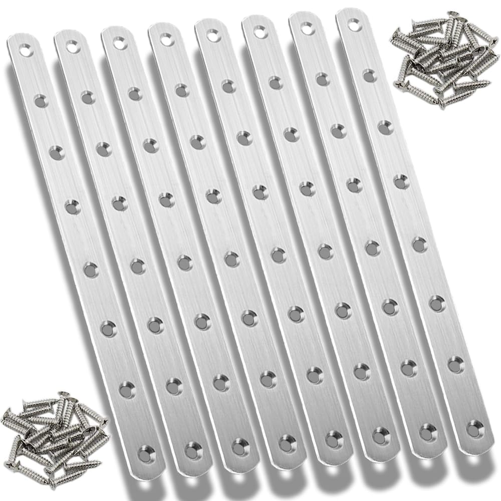 Amazon.com: 8Pcs Flat Mending Plate, 12" Flat Straight Braces Stainless ...