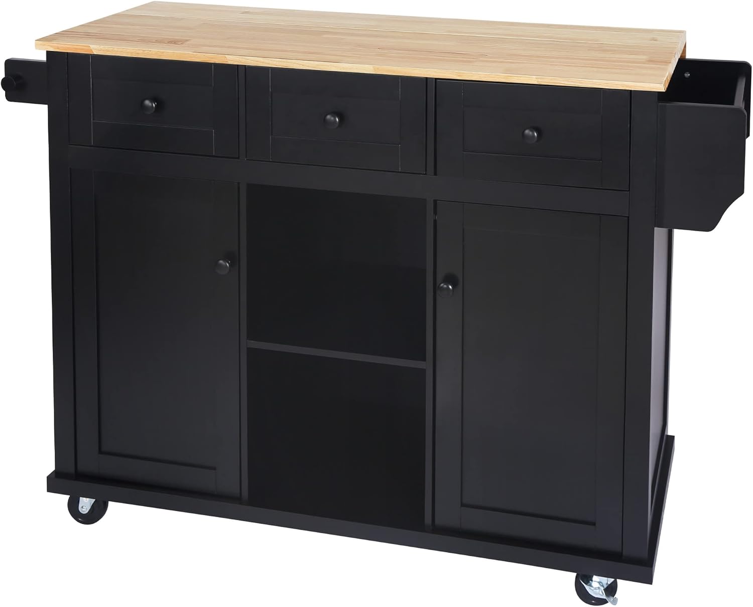 Amazon.com: Mobile Kitchen Island Cart Cabinet with Door Internal ...