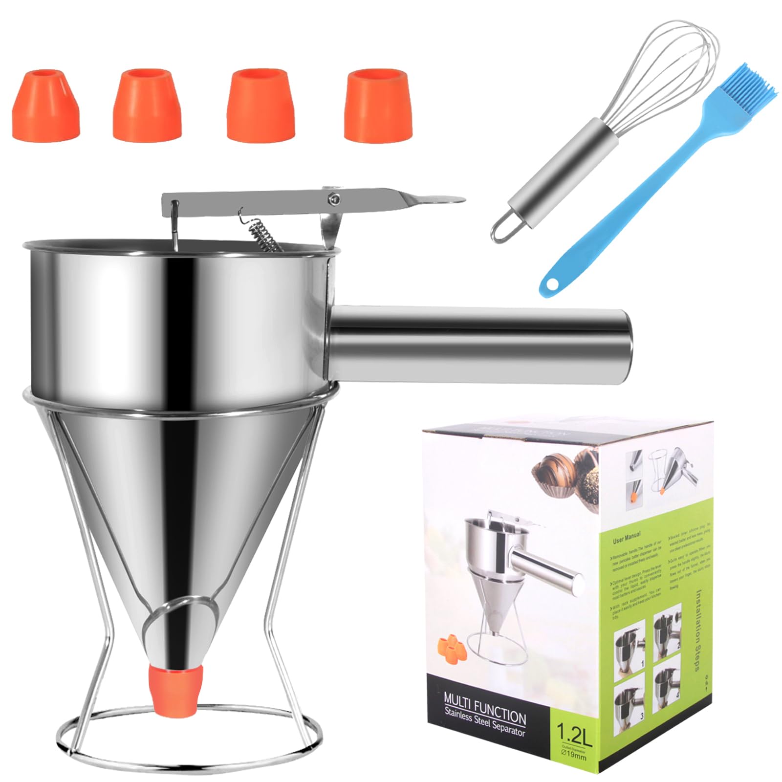 Amazon.com: Pancake Batter Dispenser Funnel Cake Maker Cupcake ...