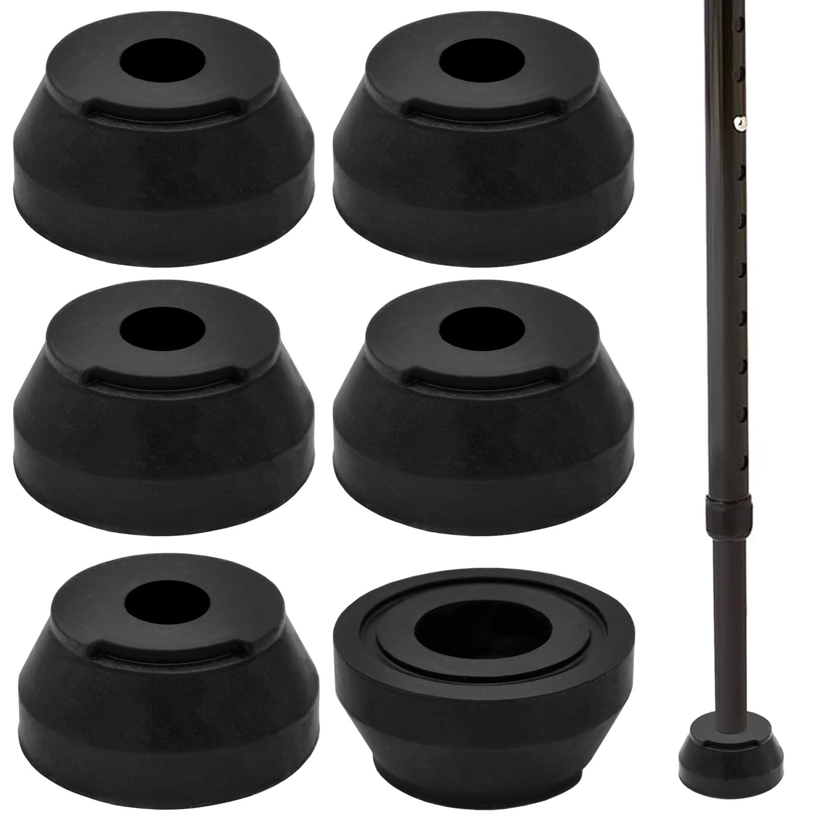 Amazon.com: 6 Pack Cane Tips Replacement Screw in Rubber Cane Tips ...