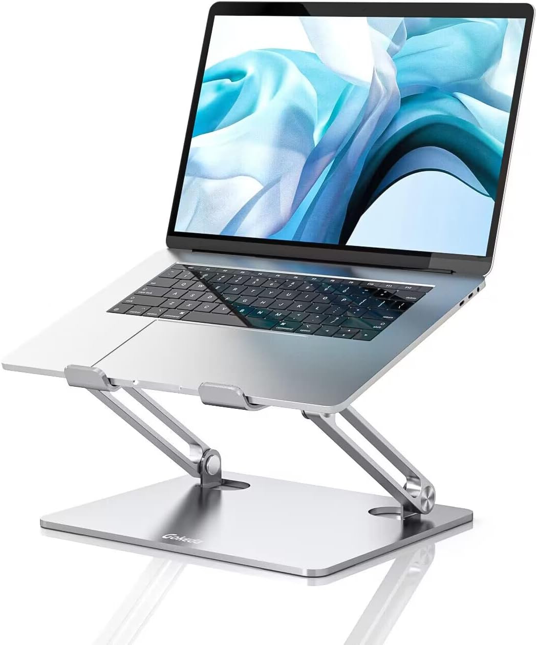 GOKEDA Laptop Stand, Ergonomic Metallic Adjustable Laptop Riser ...