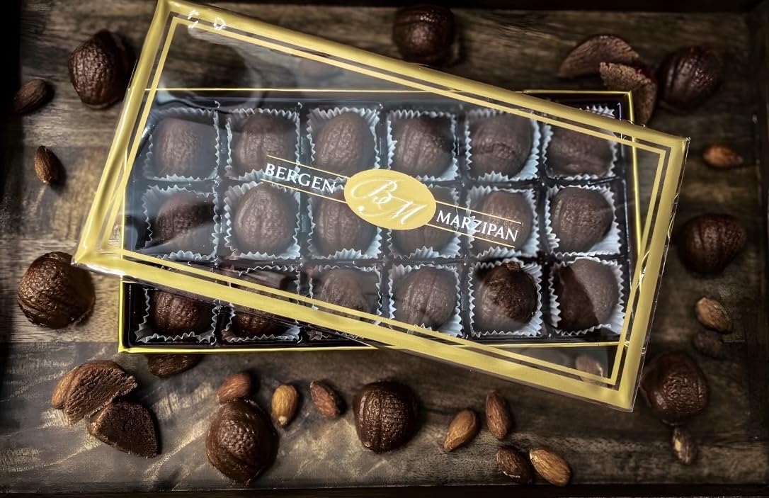 Amazon.com : Chocolate Marzipan 18 piece Gift Box 8oz by Bergen ...