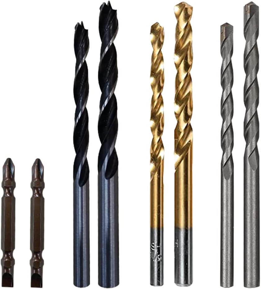 Cheston 8pc Bits Set I 2 Wall, 2 Wood 2 Metal 2 Screwdriver Bits I ...