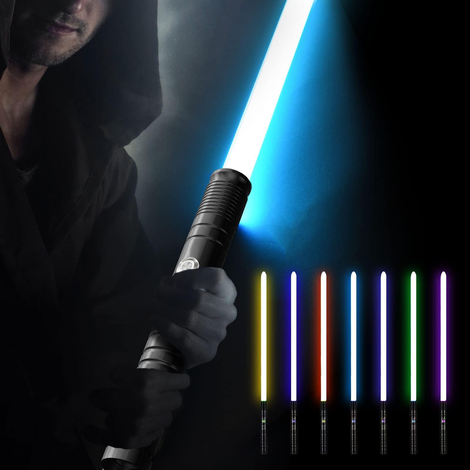 Lightsaber, RGB 7 Colors Metal Hilt Light Saber, Smooth Swing USB ...