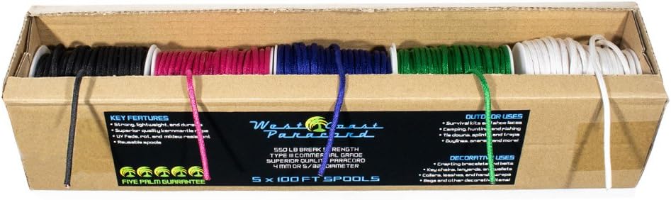 Amazon.com: West Coast Paracord 550lb Paracord Variety Supplies – Type ...