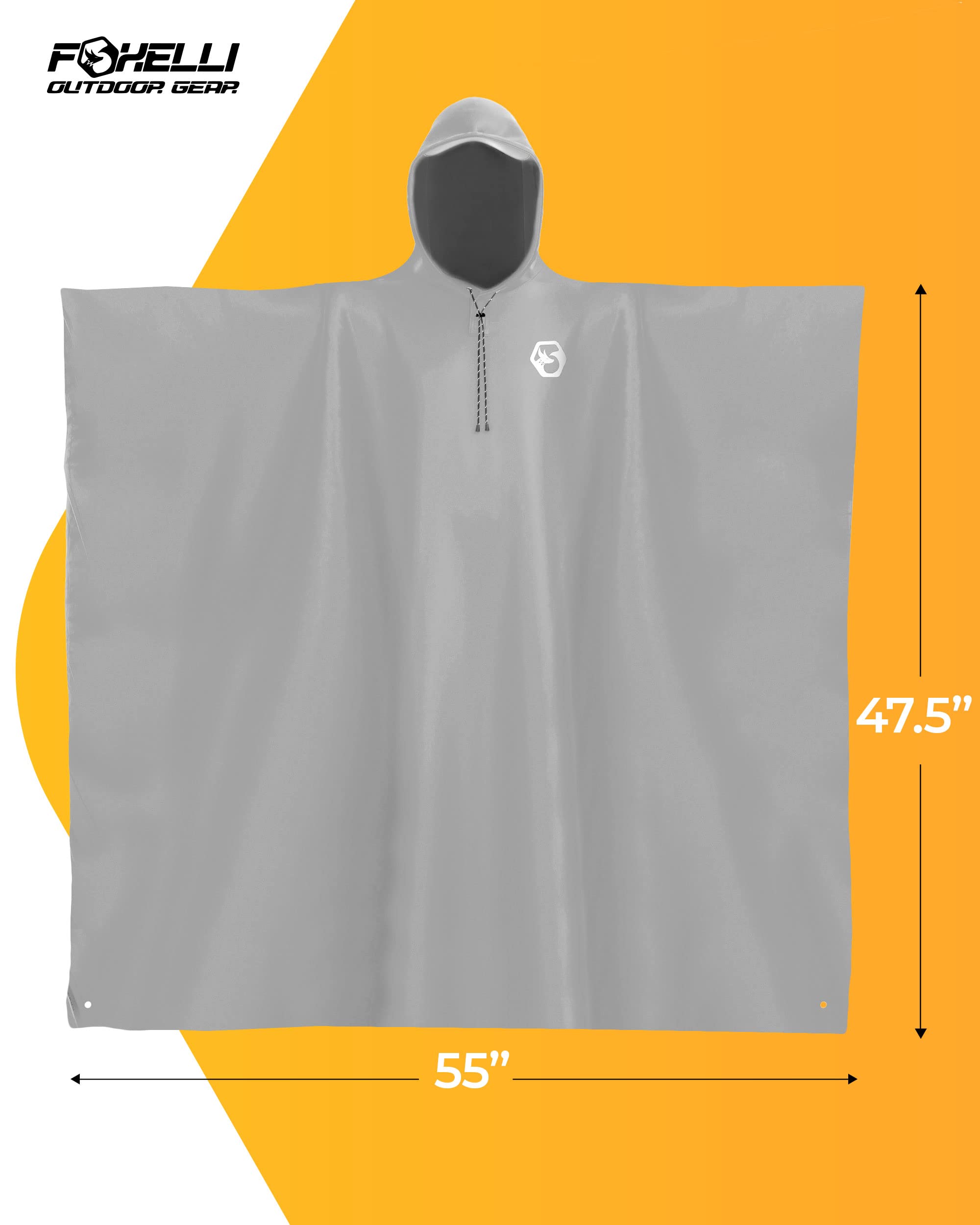 Snapklik.com : Foxelli Hooded Rain Poncho For Adults Extra Long ...