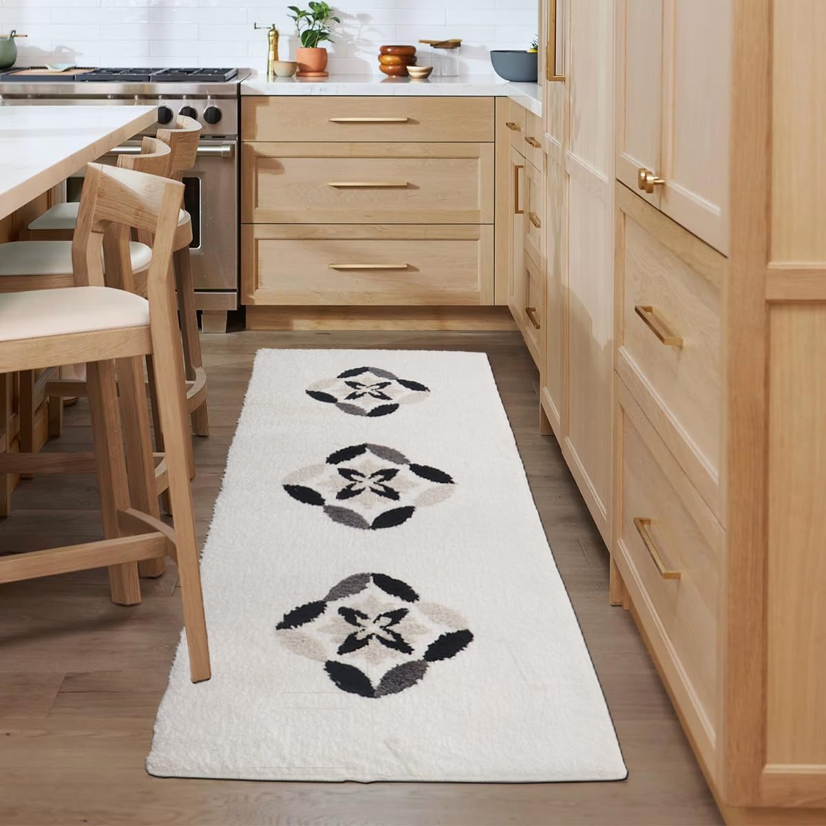 Boho Bathroom Rug 24x60 Runner Rugs Soft Absorbent Carpet Bath Mat Non ...