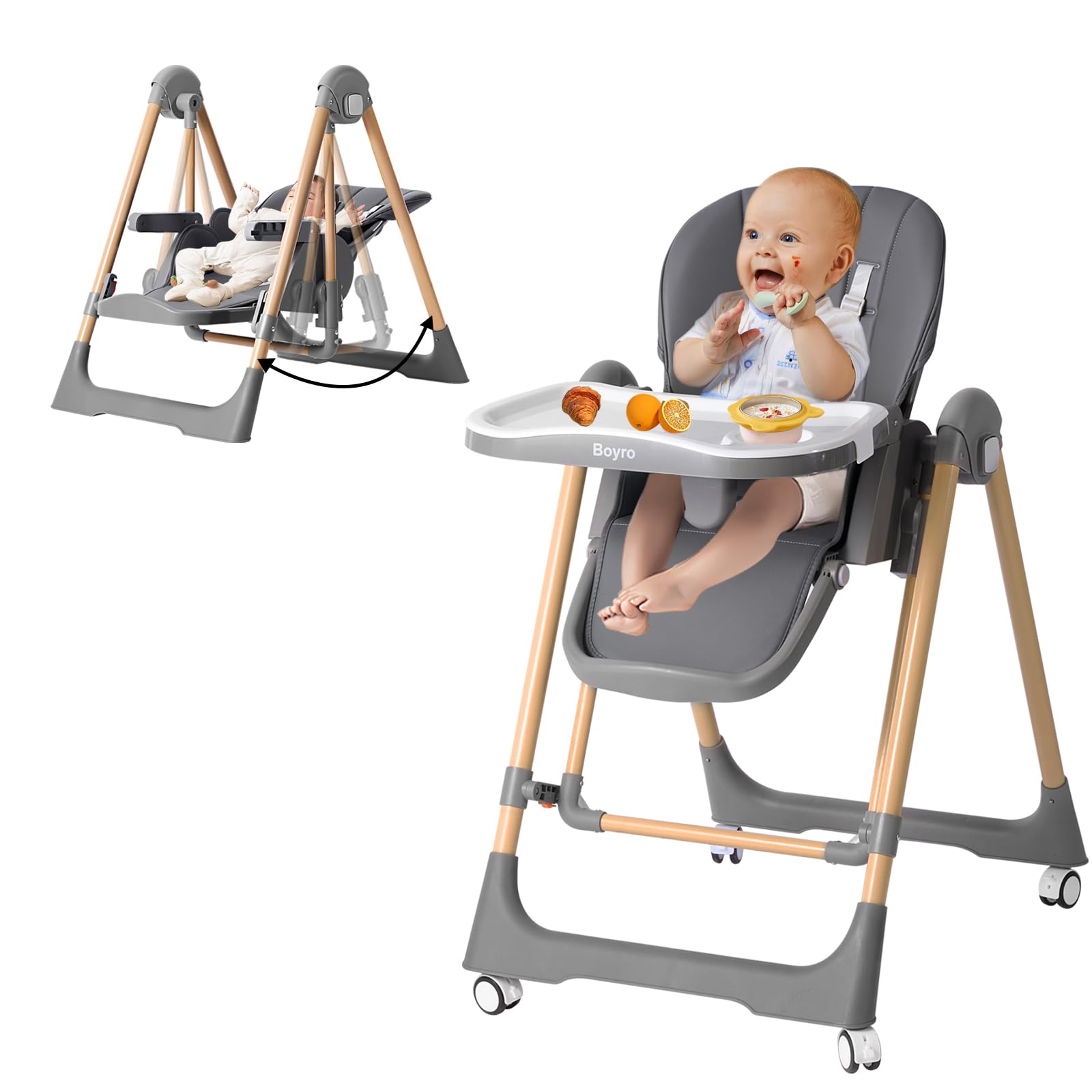 5-in-1 Baby High Chair, High Chairs for Babies and Toddlers, Baby ...