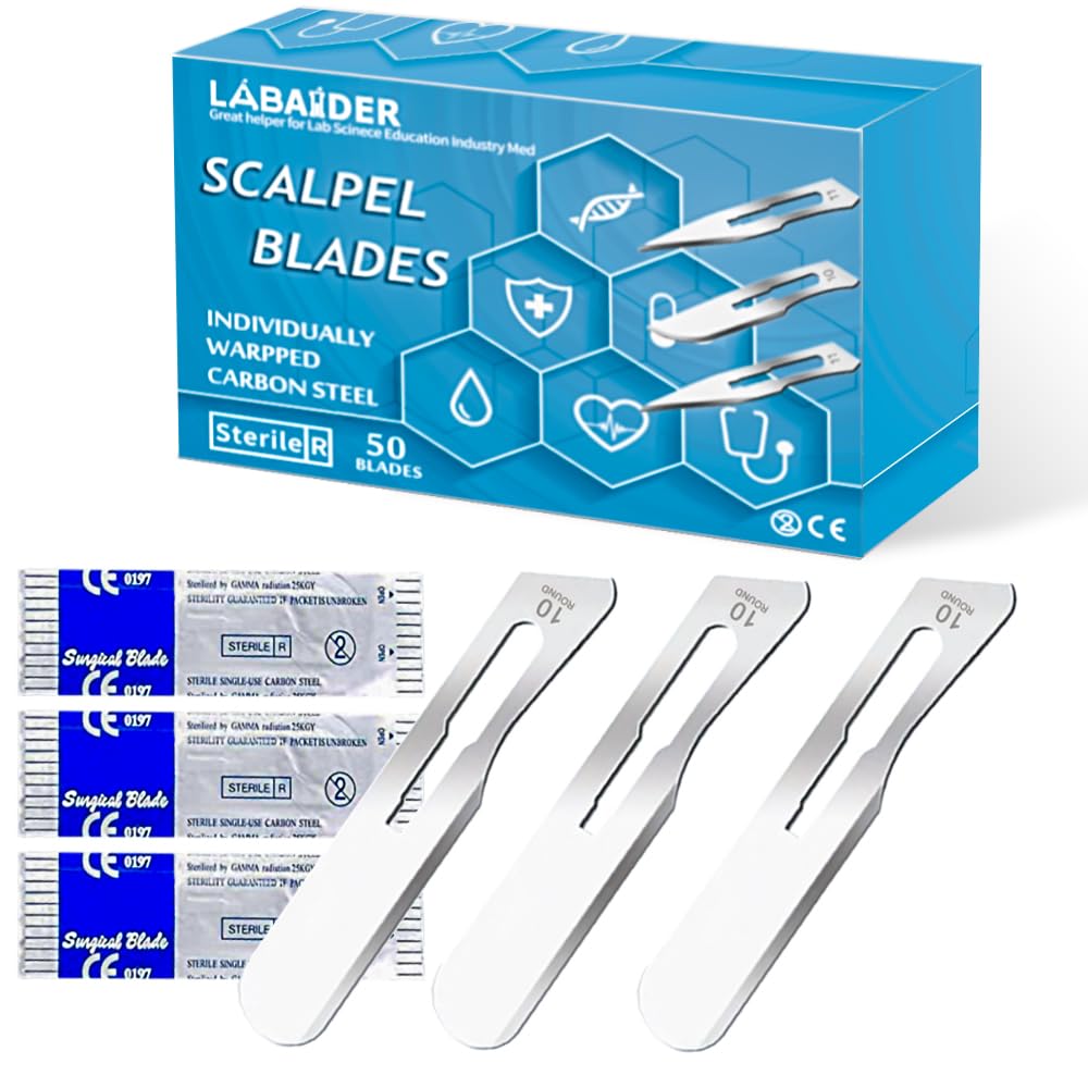 Snapklik.com : Surgical Grade Blades #10 Round 50pcs Sterile Scalpel ...