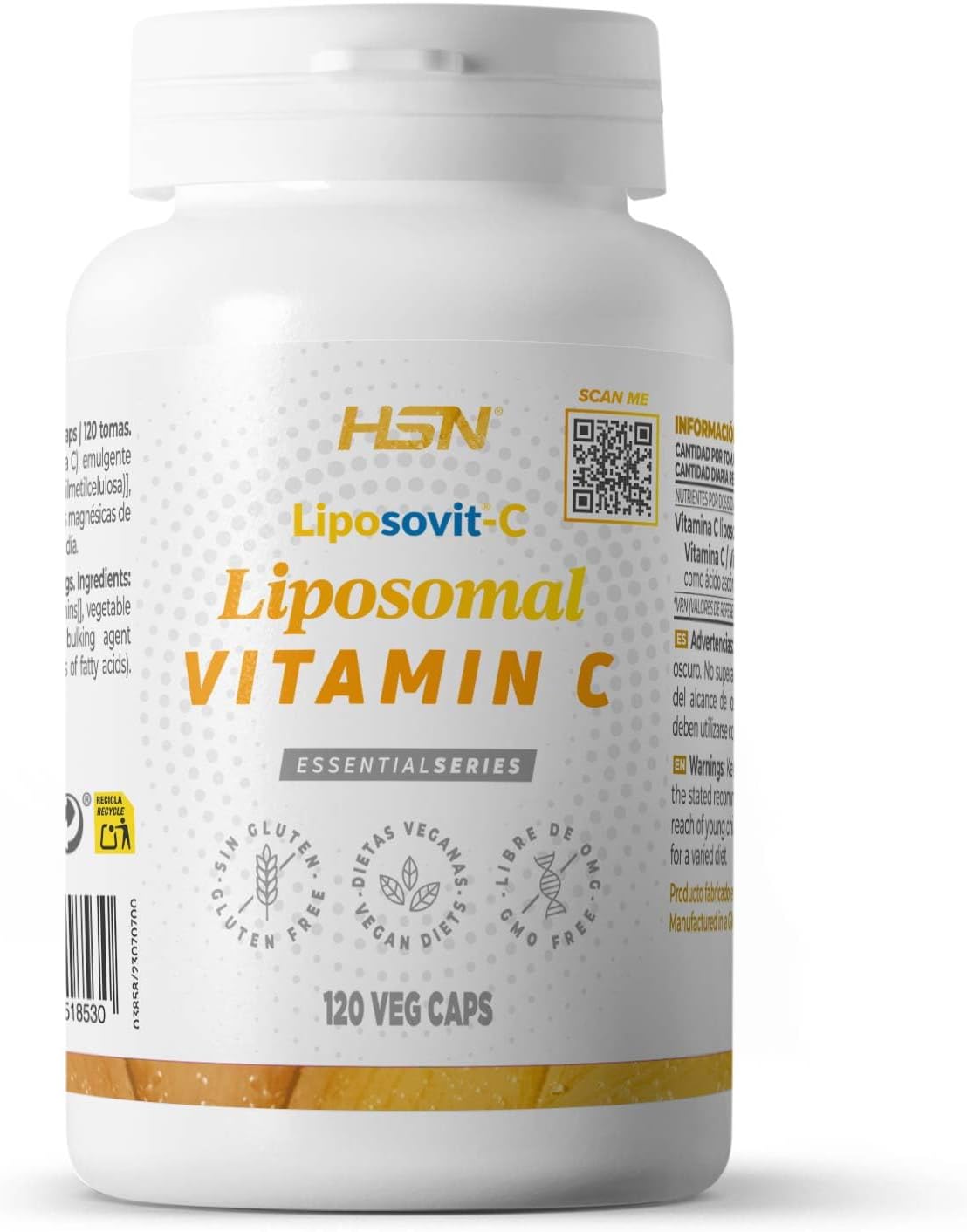 HSN Vitamina C Liposomal 500mg Liposovit® | 120 Cápsulas Vegetales - PURA vitamina C LIPOSOMADA ...